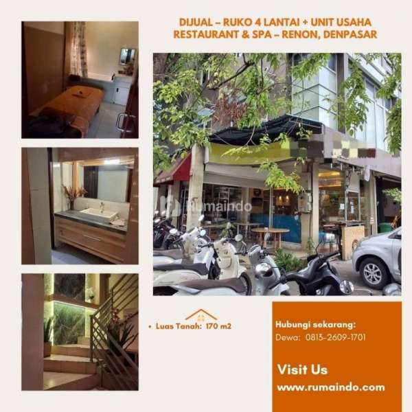 DIJUAL – RUKO 4 LANTAI + UNIT USAHA RESTAURANT & SPA – RENON, DENPASAR ...